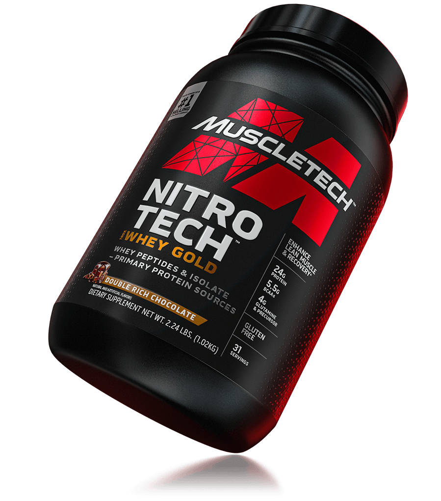 MuscleTech NitroTech 100% Whey Gold Protein Powder.